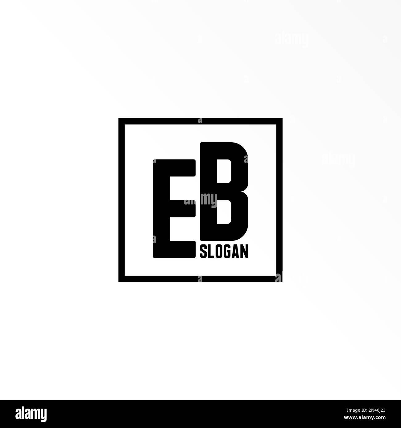 Letter or word EB sans serif font in Square image graphic icon logo ...