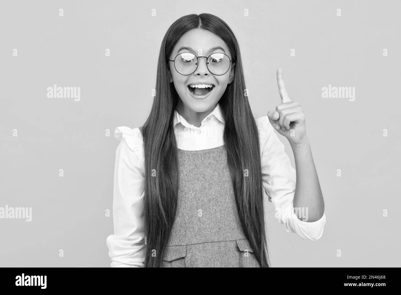 Excited face, cheerful emotions of teenager girl. Young teenager ...