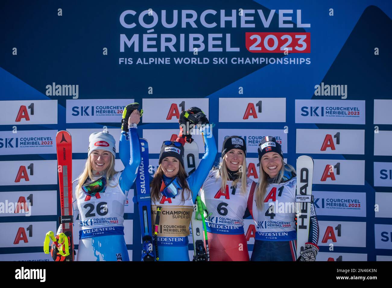 Meribel, France. 08th Feb, 2023. Alpine skiing: World Championships, Super G, women: Mikaela ...