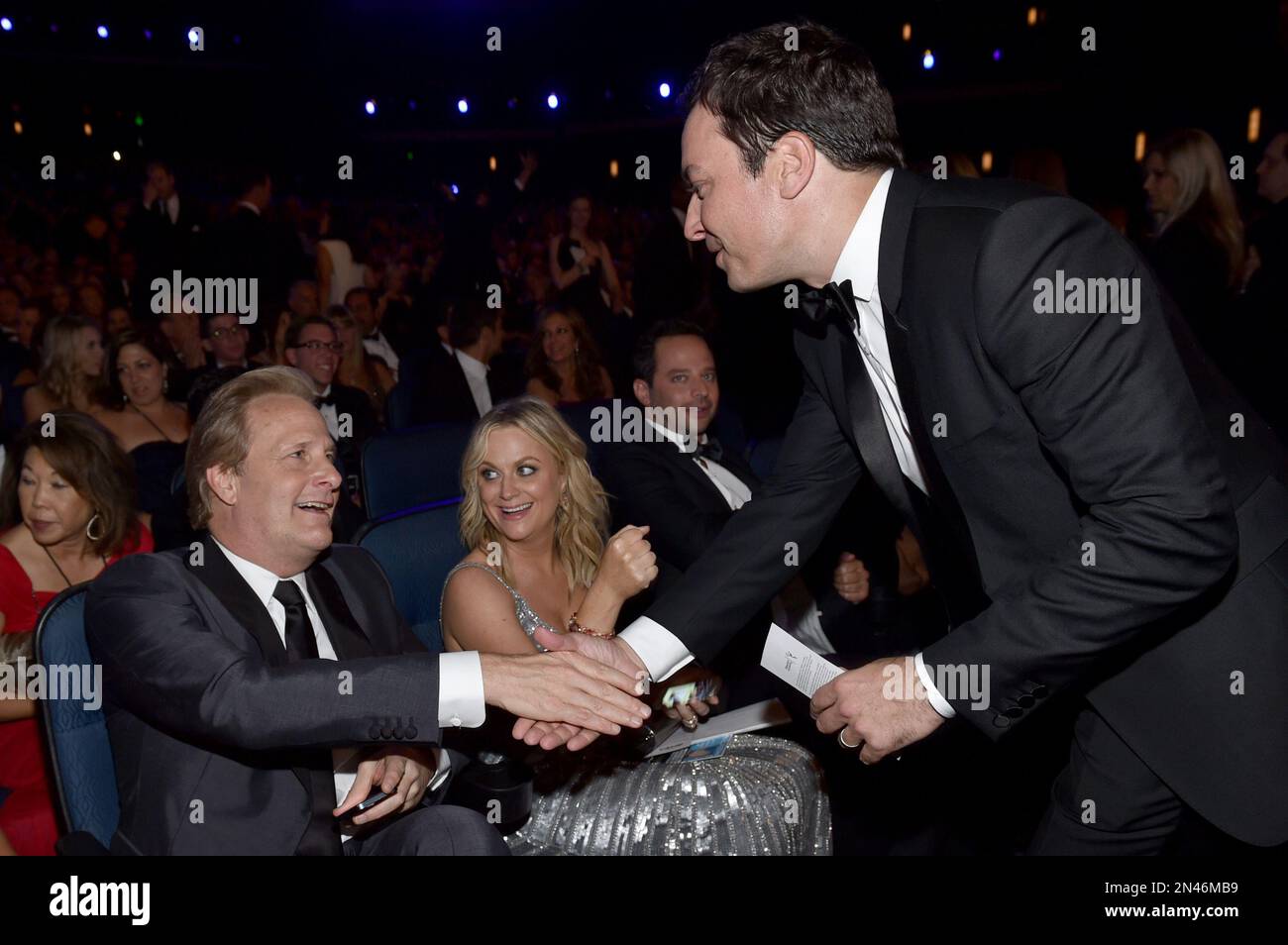 From Left, Jeff Daniels, Amy Poehler, Nick Kroll, and Jimmy Fallon at ...