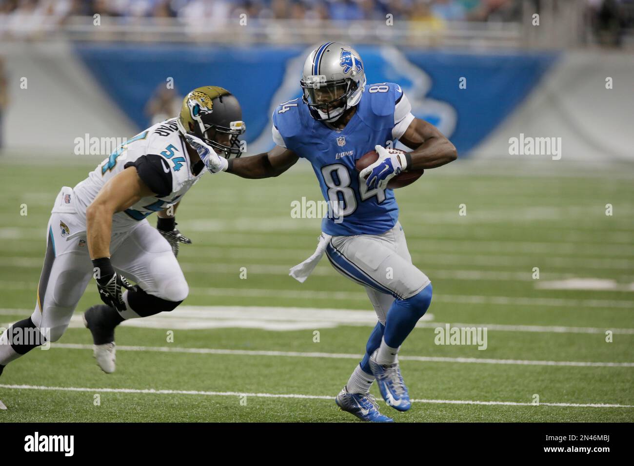 Detroit Lions wide receiver Ryan Broyles (84) is pursued by ...