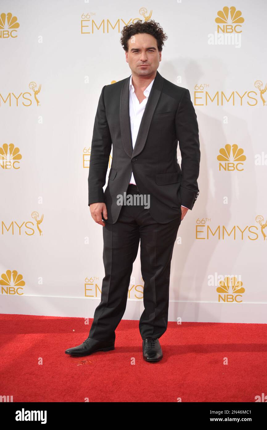 Johnny Galecki arrives at the 66th Annual Primetime Emmy Awards at the ...
