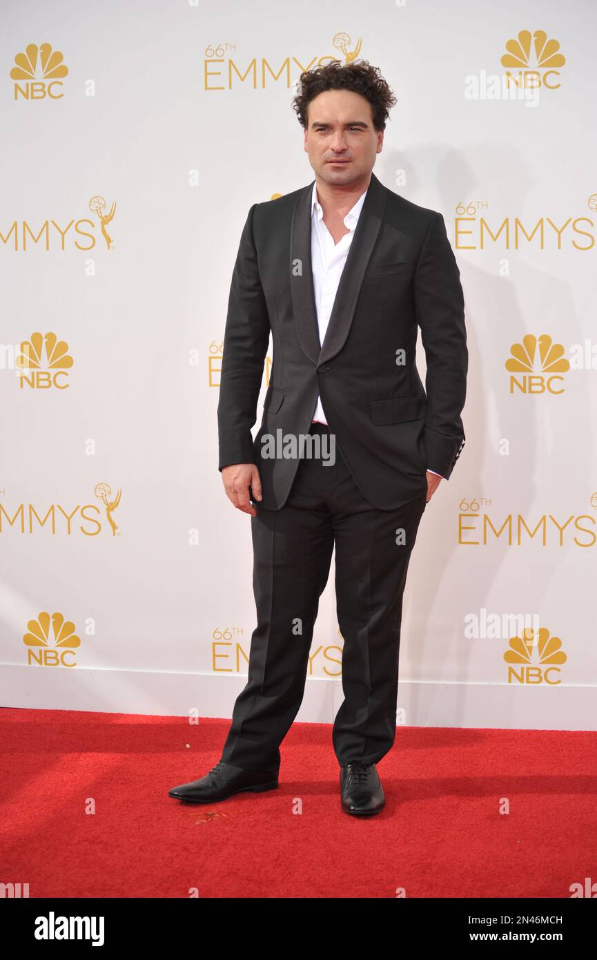 Johnny Galecki arrives at the 66th Annual Primetime Emmy Awards at the ...
