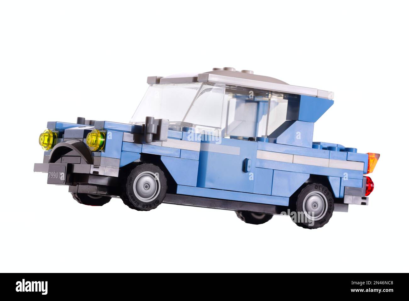 Russia Vyborg 01.20.2023 lego toy car isolated on white background ...