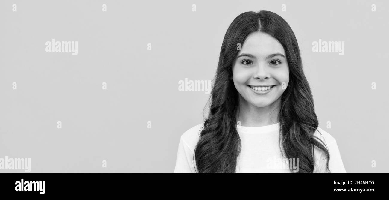 happy teen girl hold retro alarm clock showing time, time. Child face ...