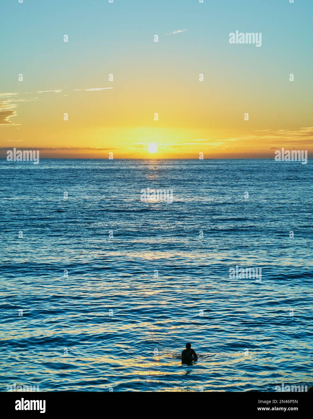 sunset on the beach where you can see the sunset on the horizon and the ...
