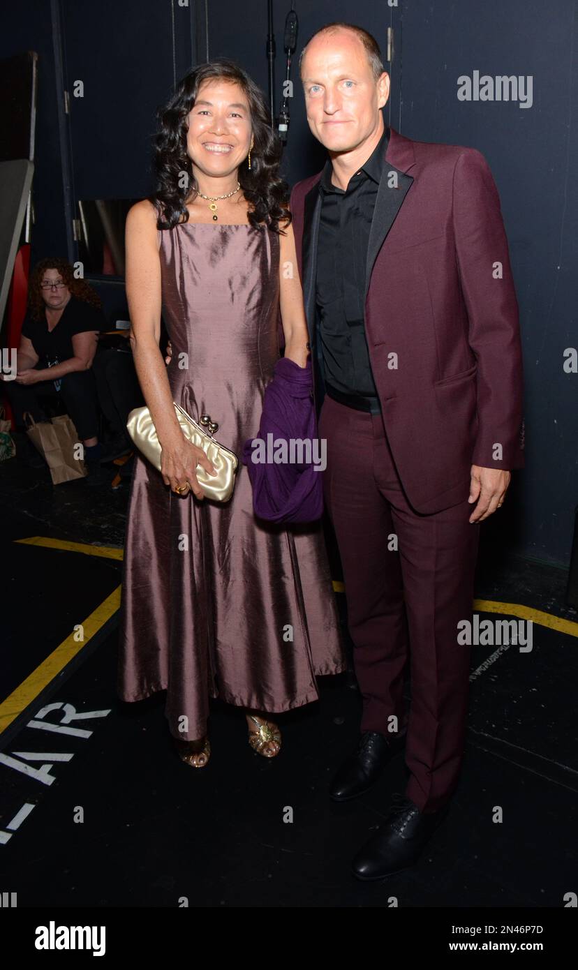 EXCLUSIVE - Laura Louie, left, and Woody Harrelson pose at the 66th ...