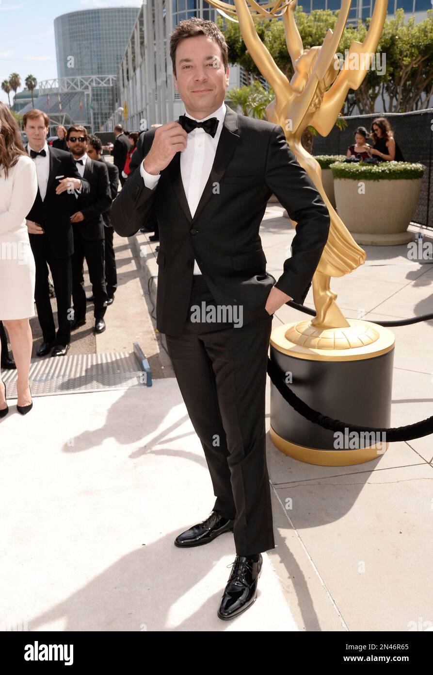 Jimmy Fallon arrives at the 66th Primetime Emmy Awards at the Nokia ...