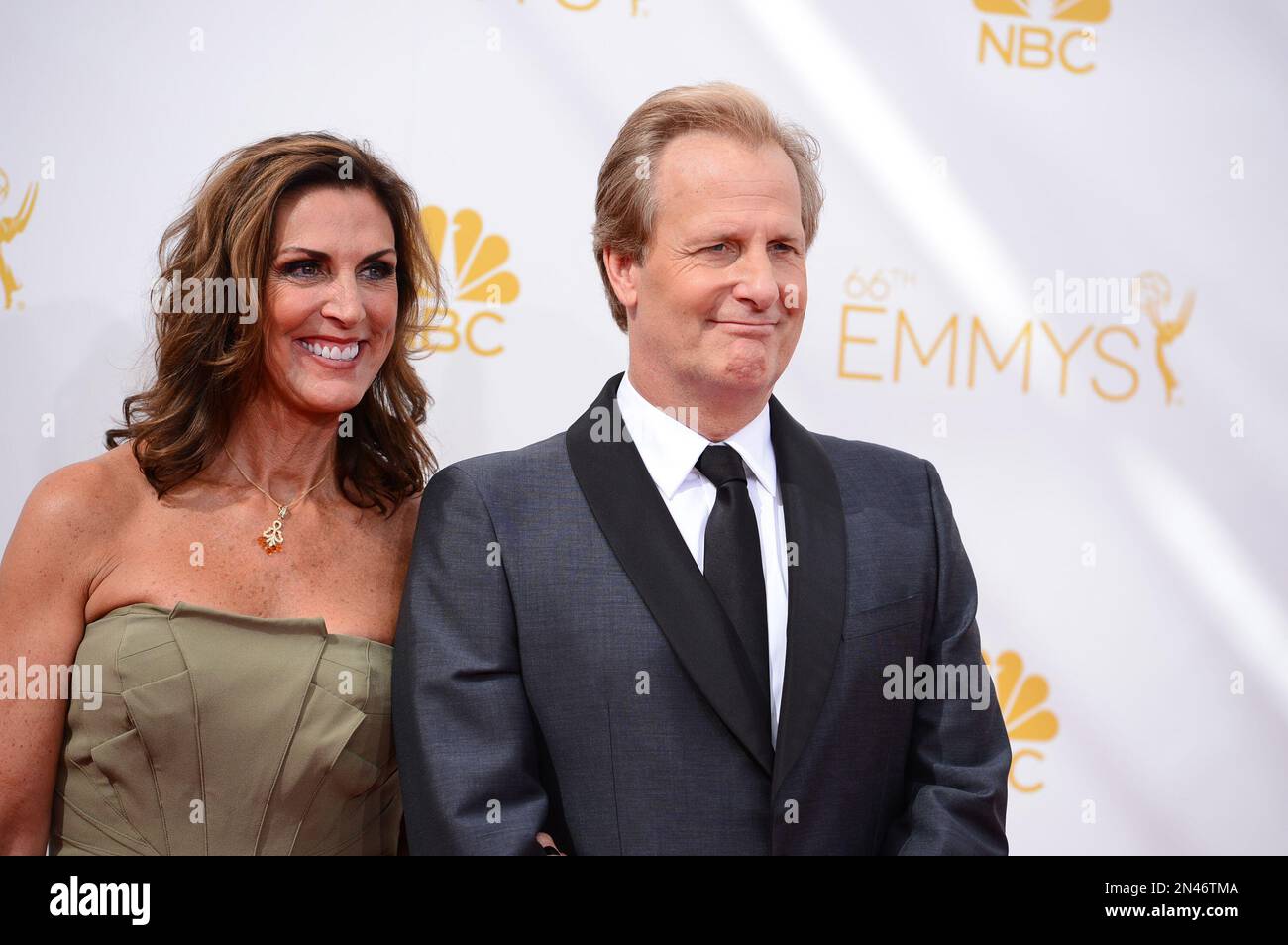 Kathleen Rosemary Treado, left, and Jeff Daniels arrive at the 66th ...
