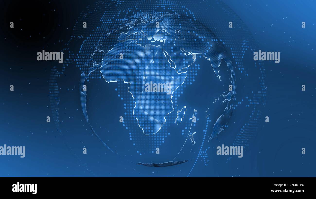 Techy earth map globe. Abstract colorful particles earth globe Stock ...