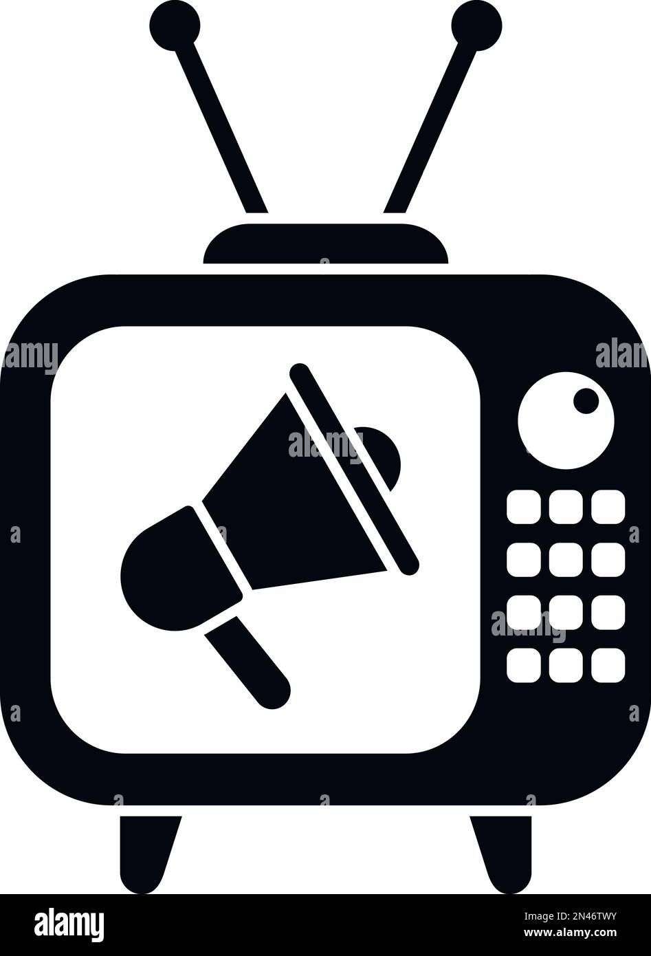 Brand tv icon simple vector. Social media. Marketing content Stock ...