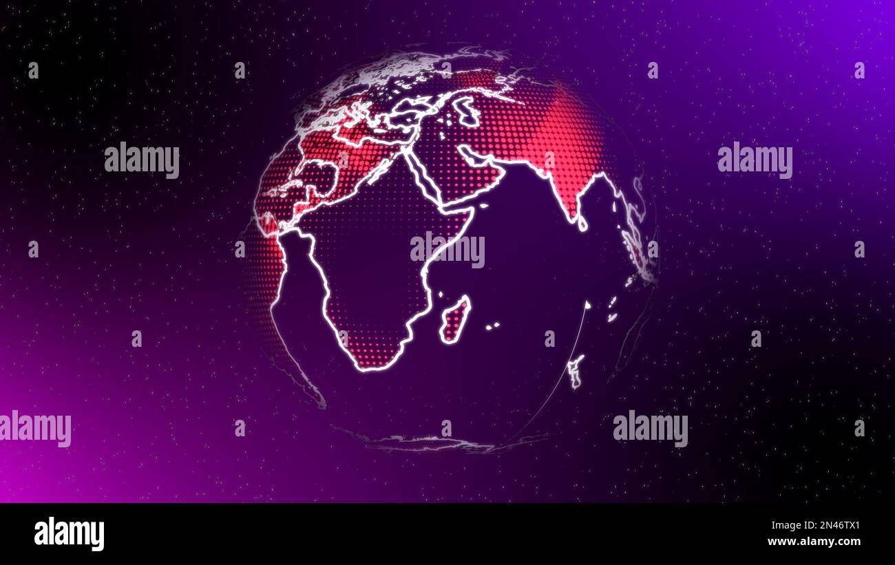 Techy earth map globe. Abstract colorful particles earth globe Stock ...
