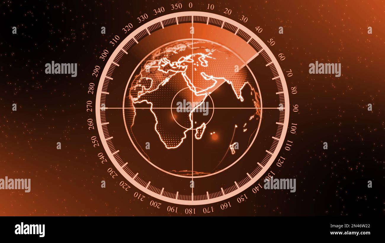 Futuristic tech radar animation. Particles tech earth animation Stock ...