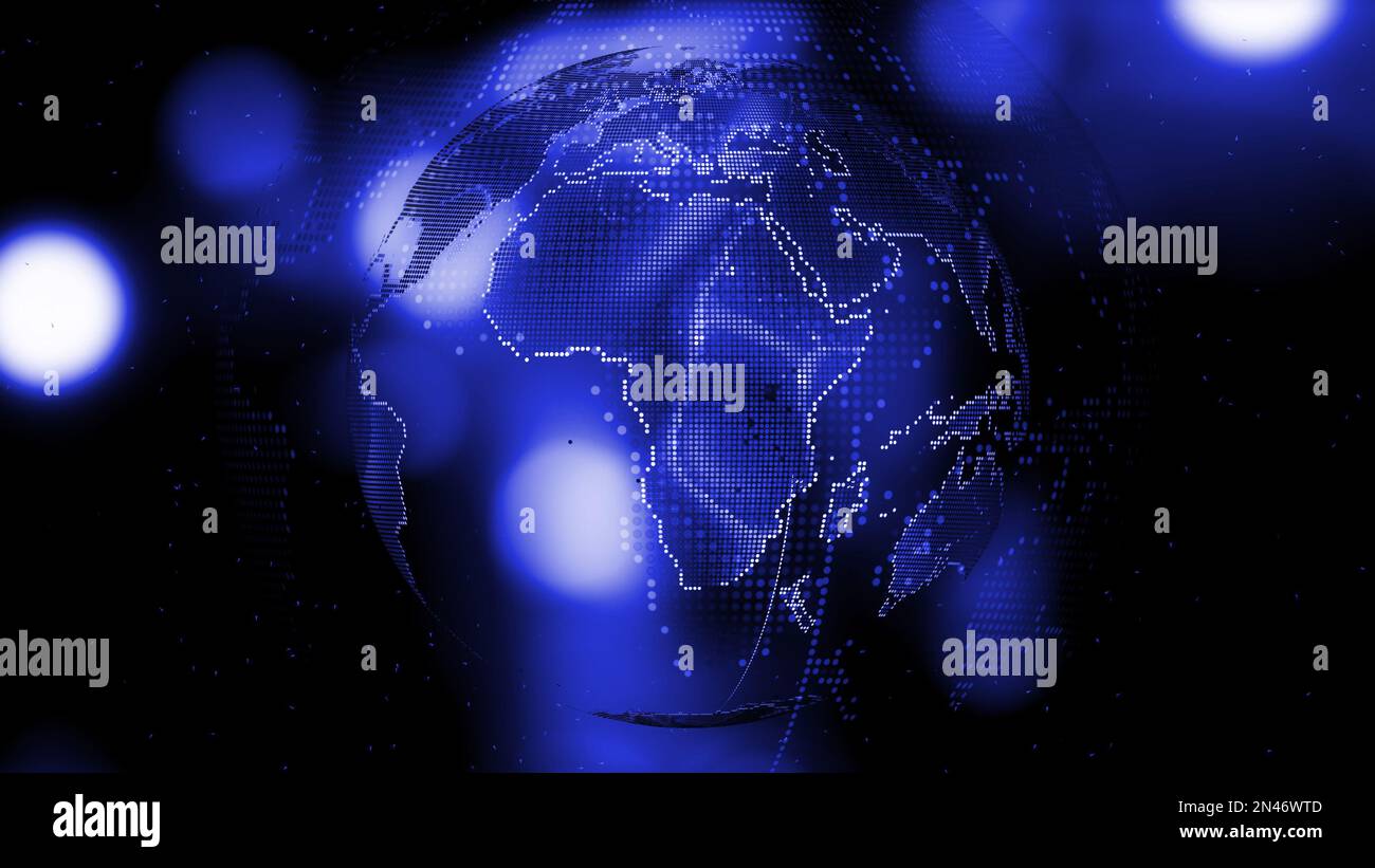 Techy earth map globe. Abstract colorful particles earth globe Stock ...