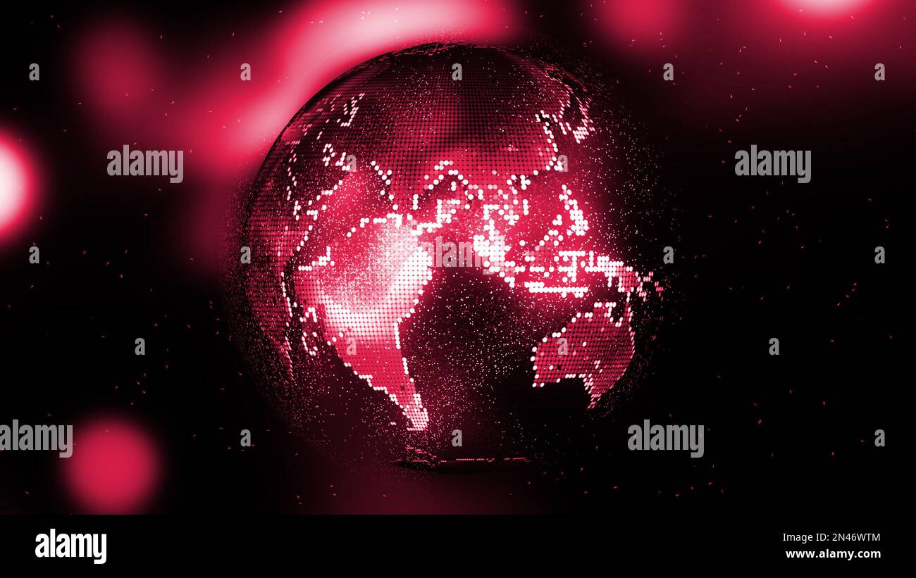 Techy earth map globe. Abstract colorful particles earth globe Stock ...