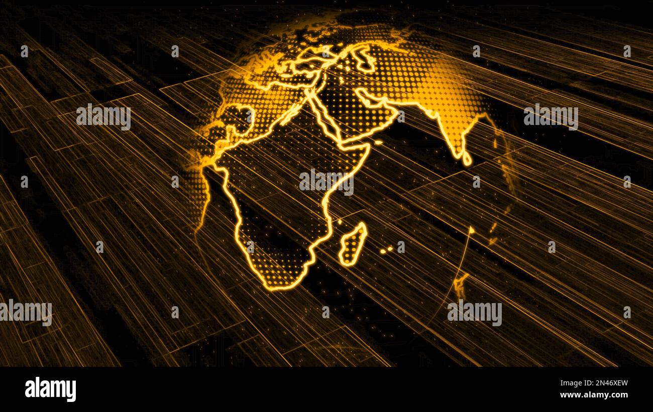 Techy earth map globe. Abstract colorful particles earth globe Stock ...