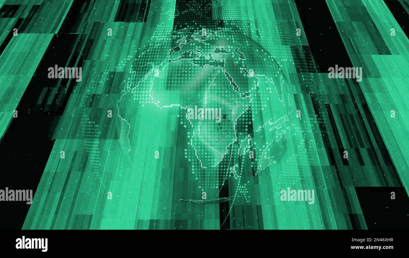 Techy earth map globe. Abstract colorful particles earth globe Stock ...