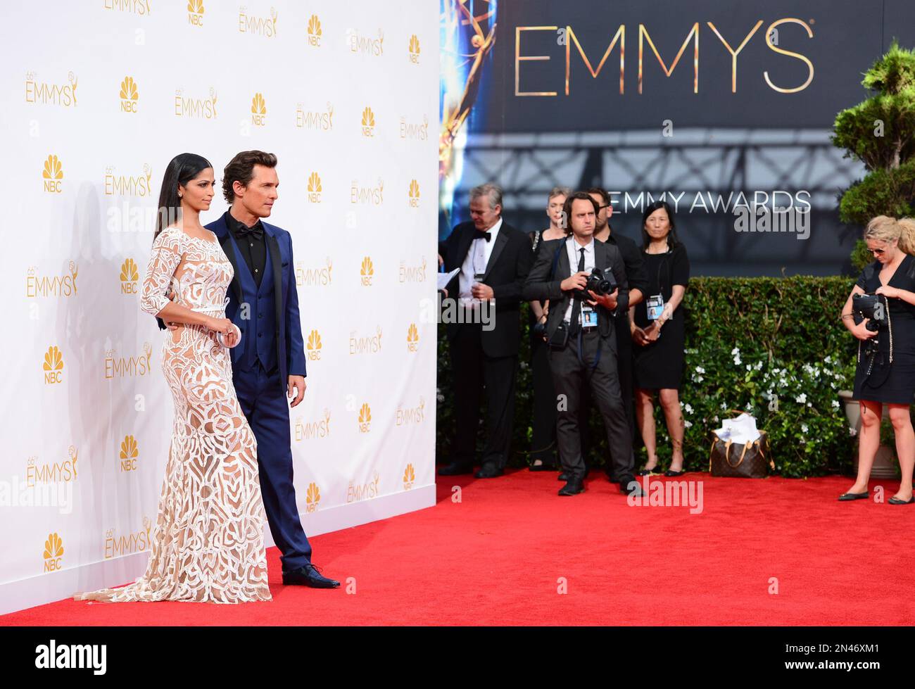 Camila Alves, left, and Matthew McConaughey arrive at the 66th Annual ...