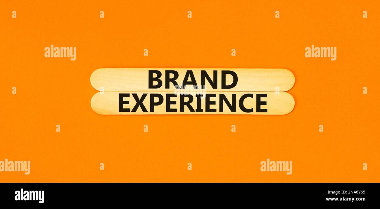 Brand experience symbol. Concept words Brand experience on wooden stick ...