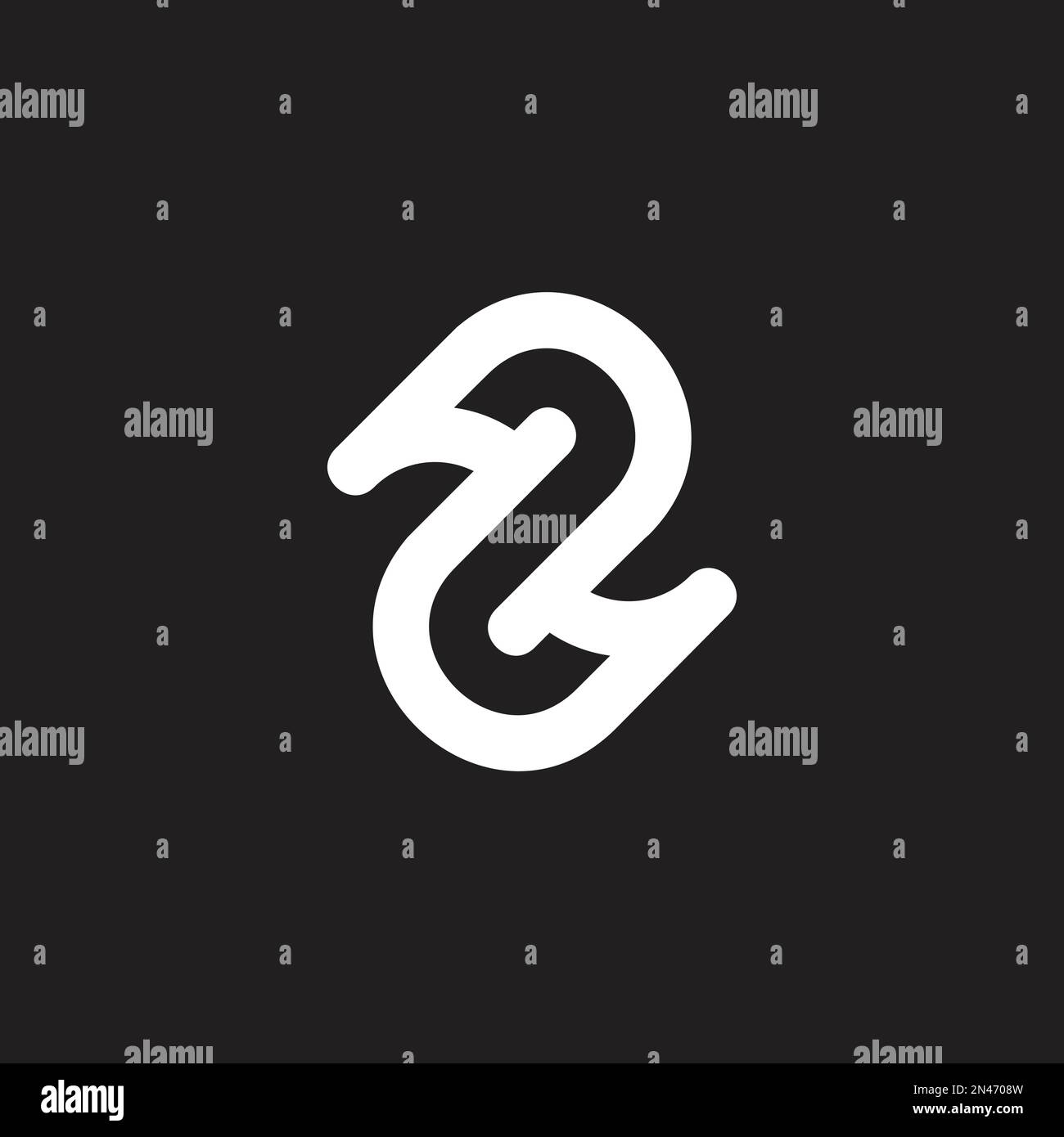 number 2 linked circle geometric line logo vector Stock Vector Image ...