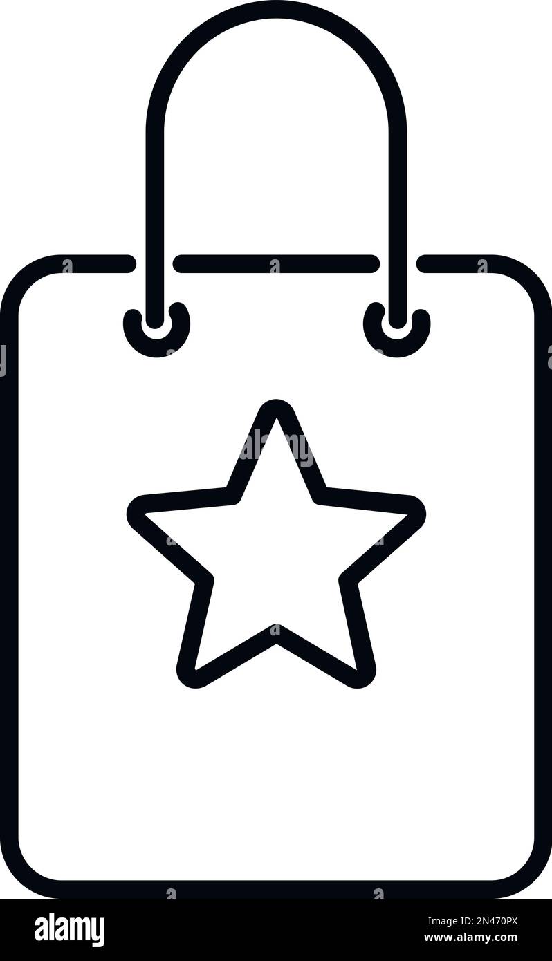 Brand shop bag icon outline vector. Social media. Chat celebrity Stock ...