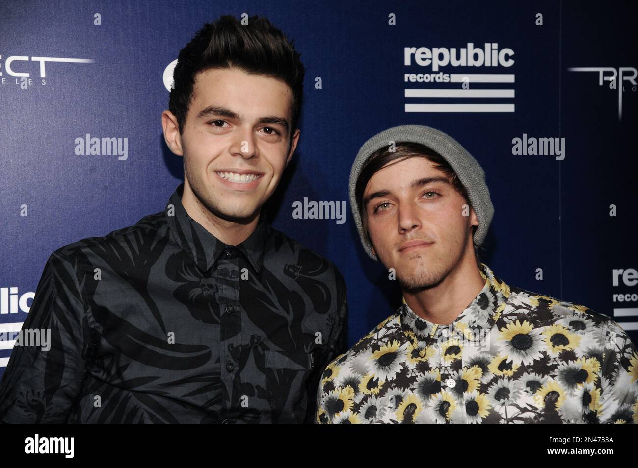 James Yammouni, left, and Beau Brooks arrive at the Republic Records ...