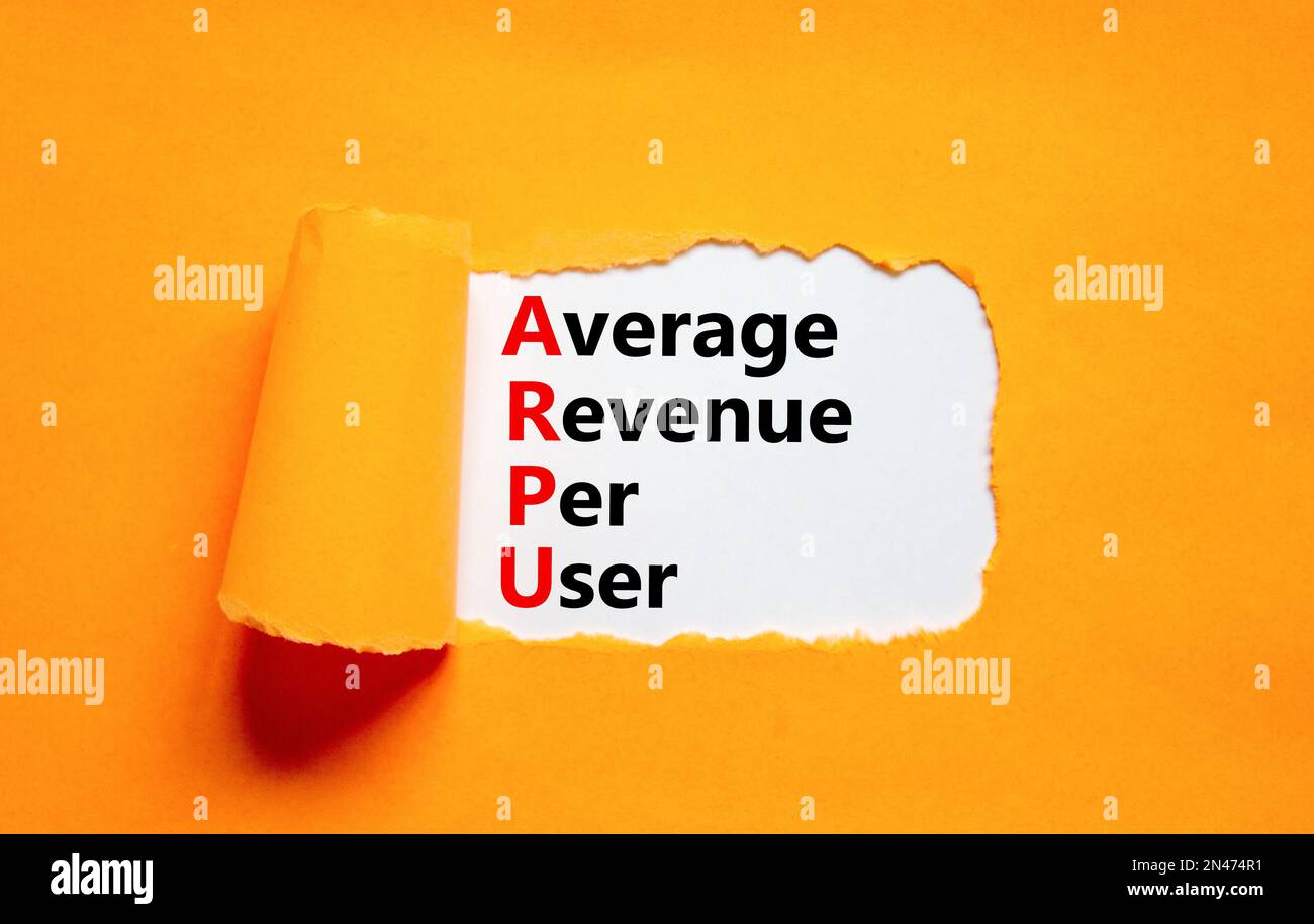 ARPU average revenue per user symbol. Concept words ARPU average ...