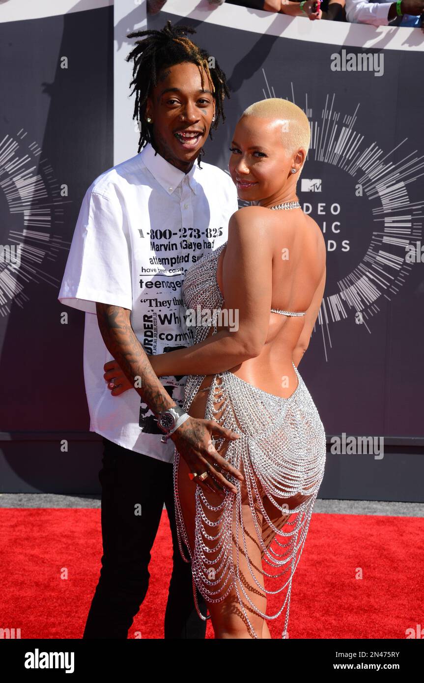 Wiz Khalifa and Amber Rose arrive at the MTV Video Music Awards at The Forum on Sunday, Aug. 24 ...