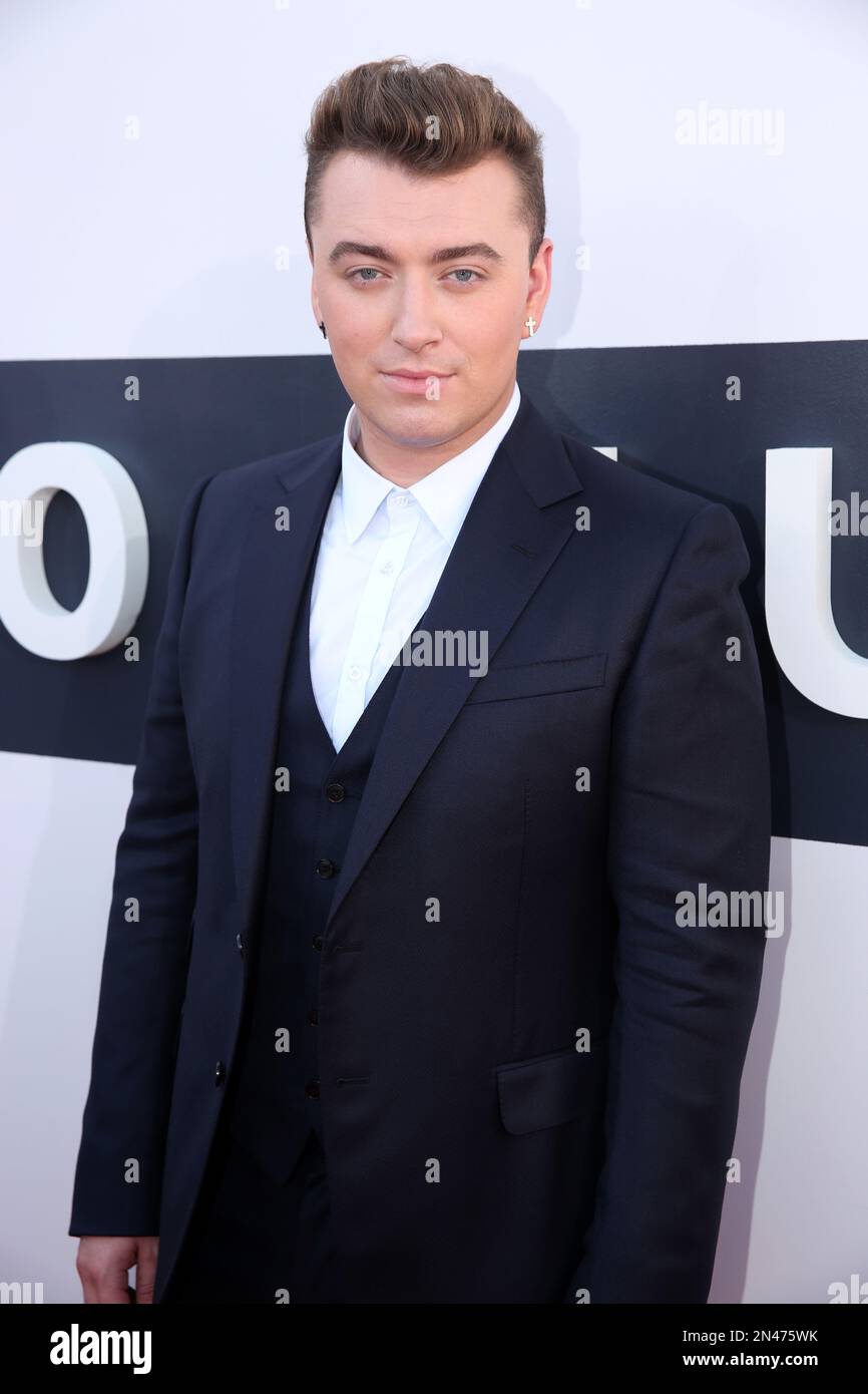 Sam Smith arrives at the MTV Video Music Awards at The Forum on Sunday ...