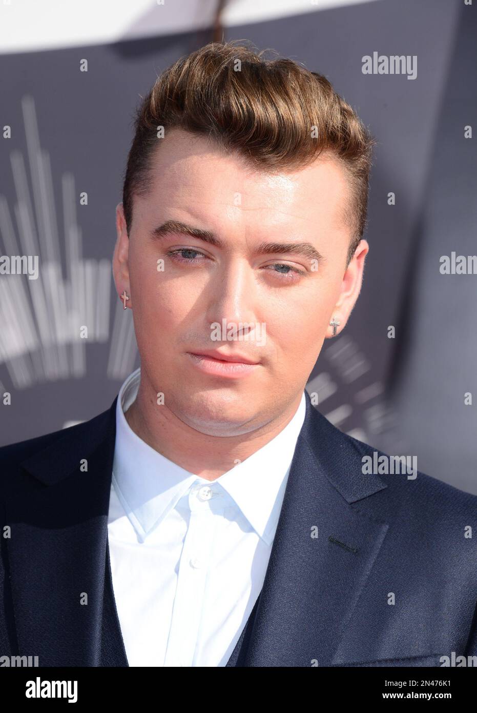 Sam Smith arrives at the MTV Video Music Awards at The Forum on Sunday ...
