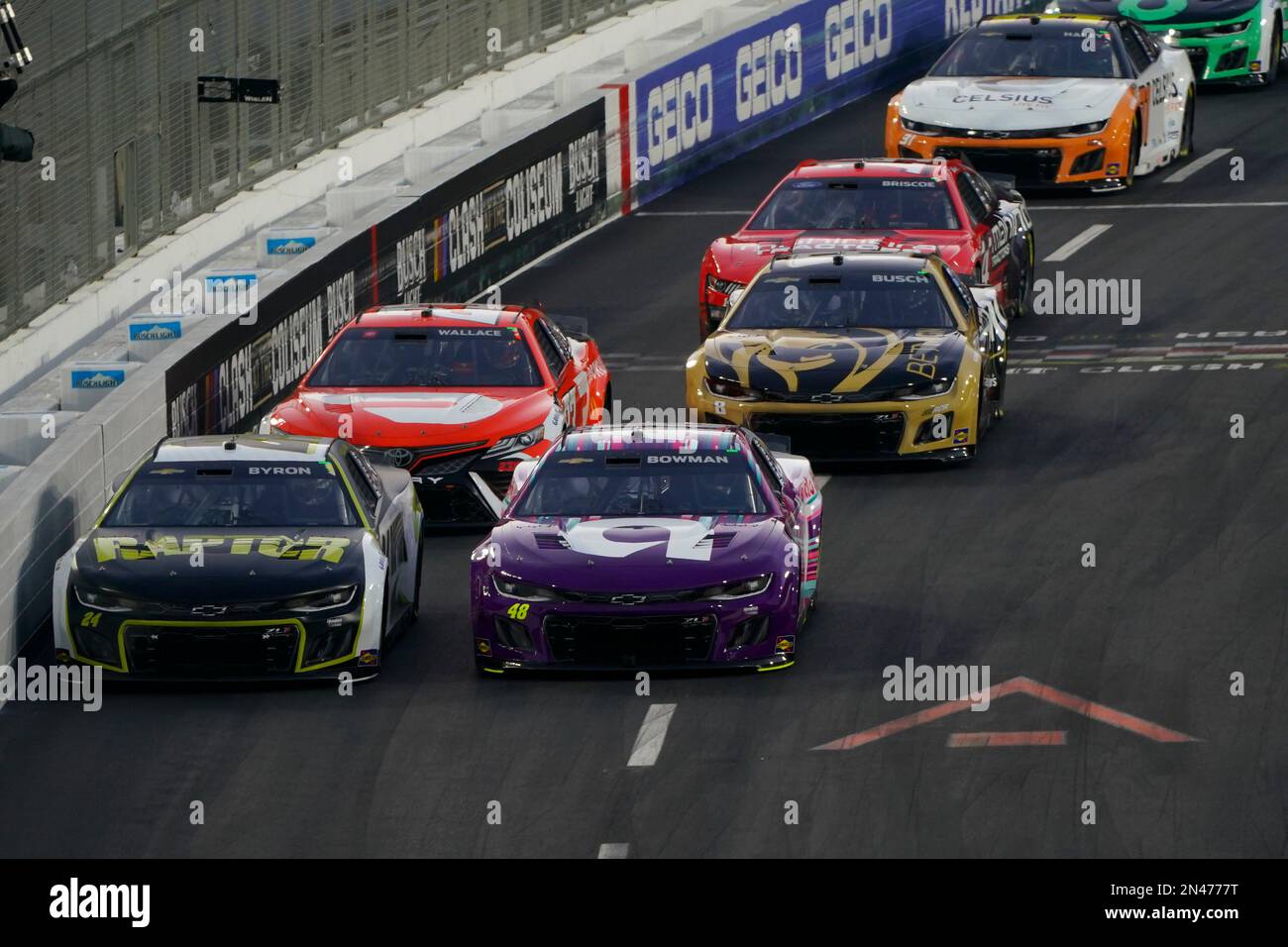 Alex Bowman races for the Busch Light Clash at The Coliseum at Los ...