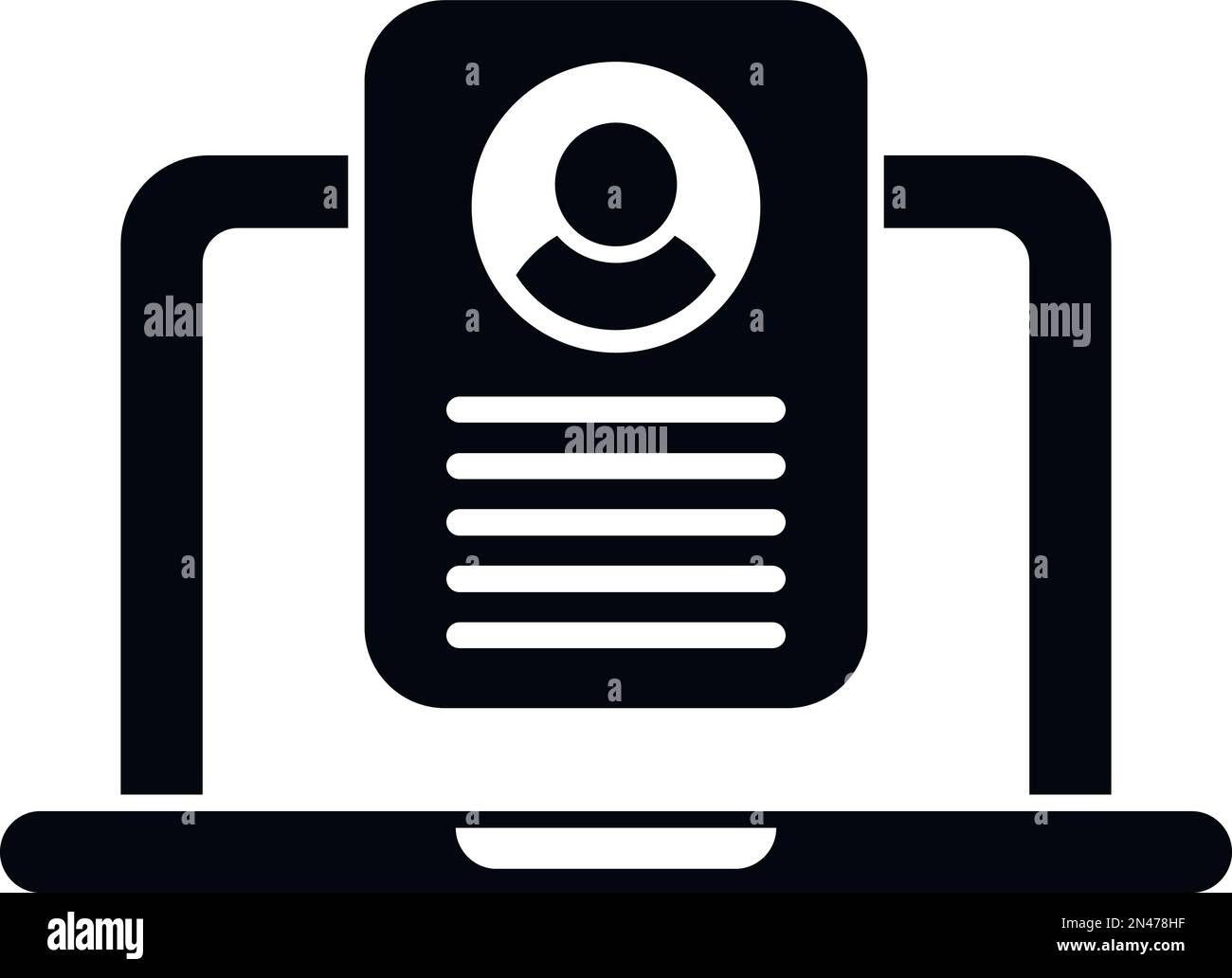 Laptop brand ambassador icon simple vector. Social media. Program box ...