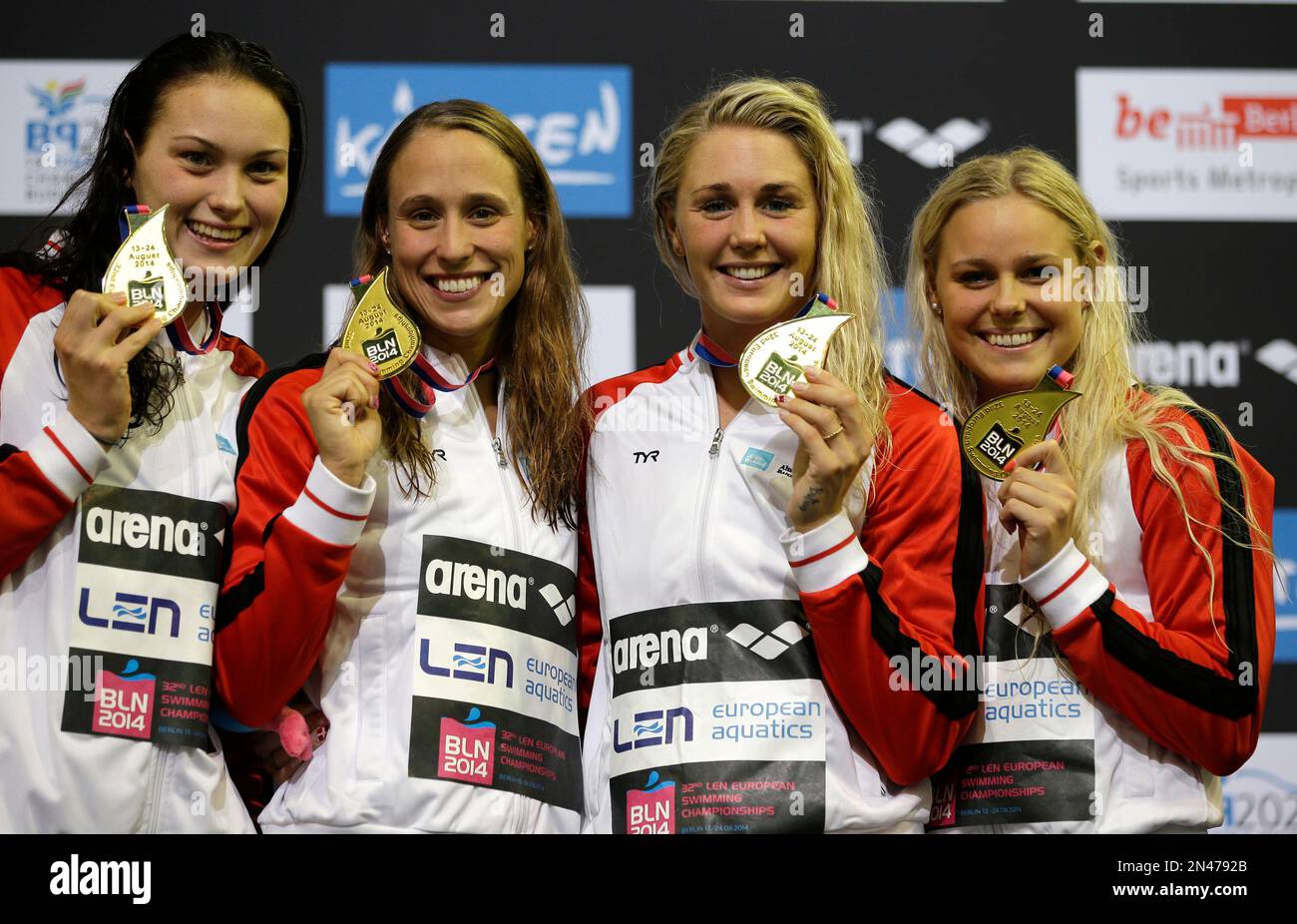 Denmark's Mie Nielsen, Rikke Moeller Pedersen, Jeanette Ottesen and ...