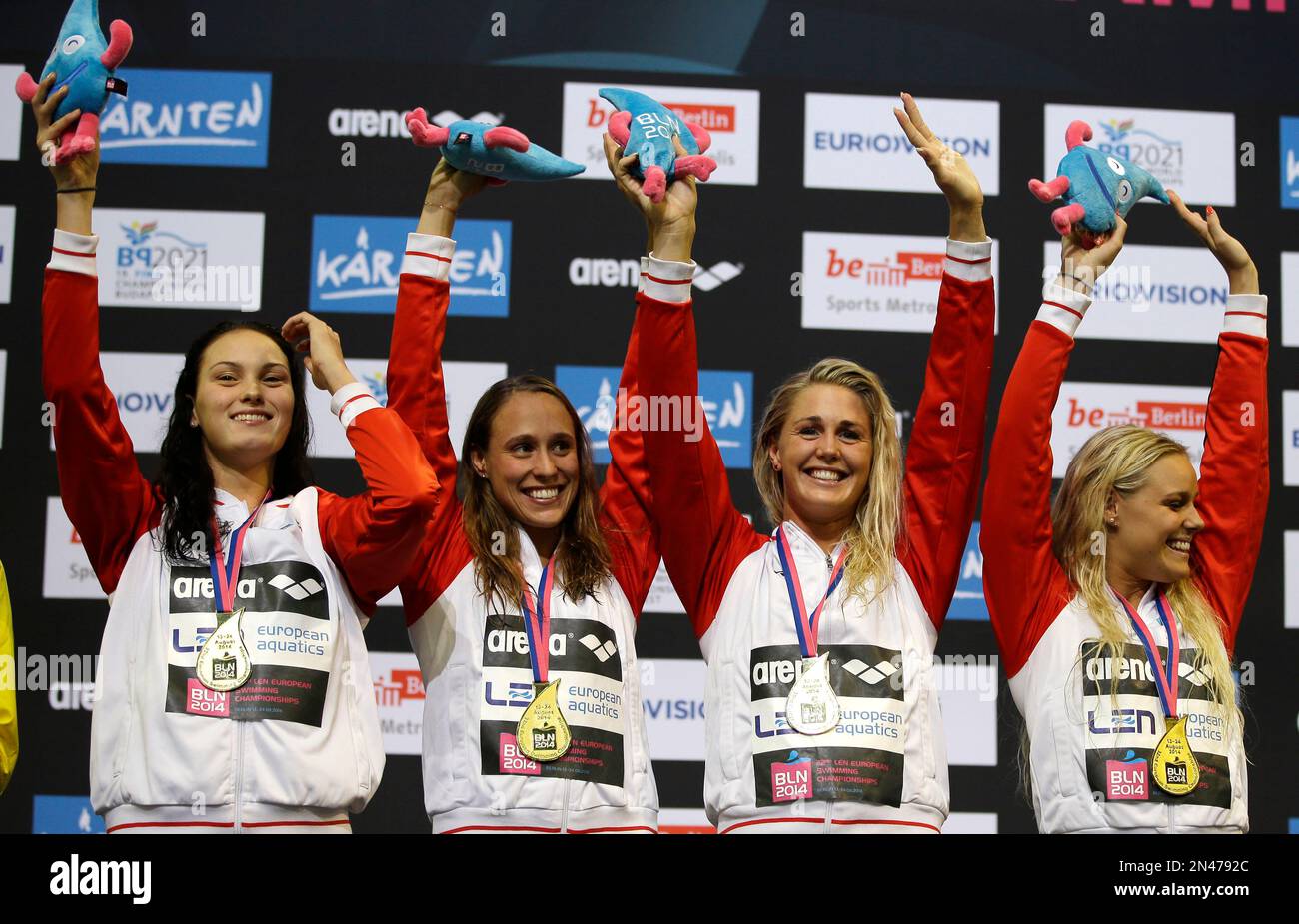 Denmark's Mie Nielsen, Rikke Moeller Pedersen, Jeanette Ottesen and ...