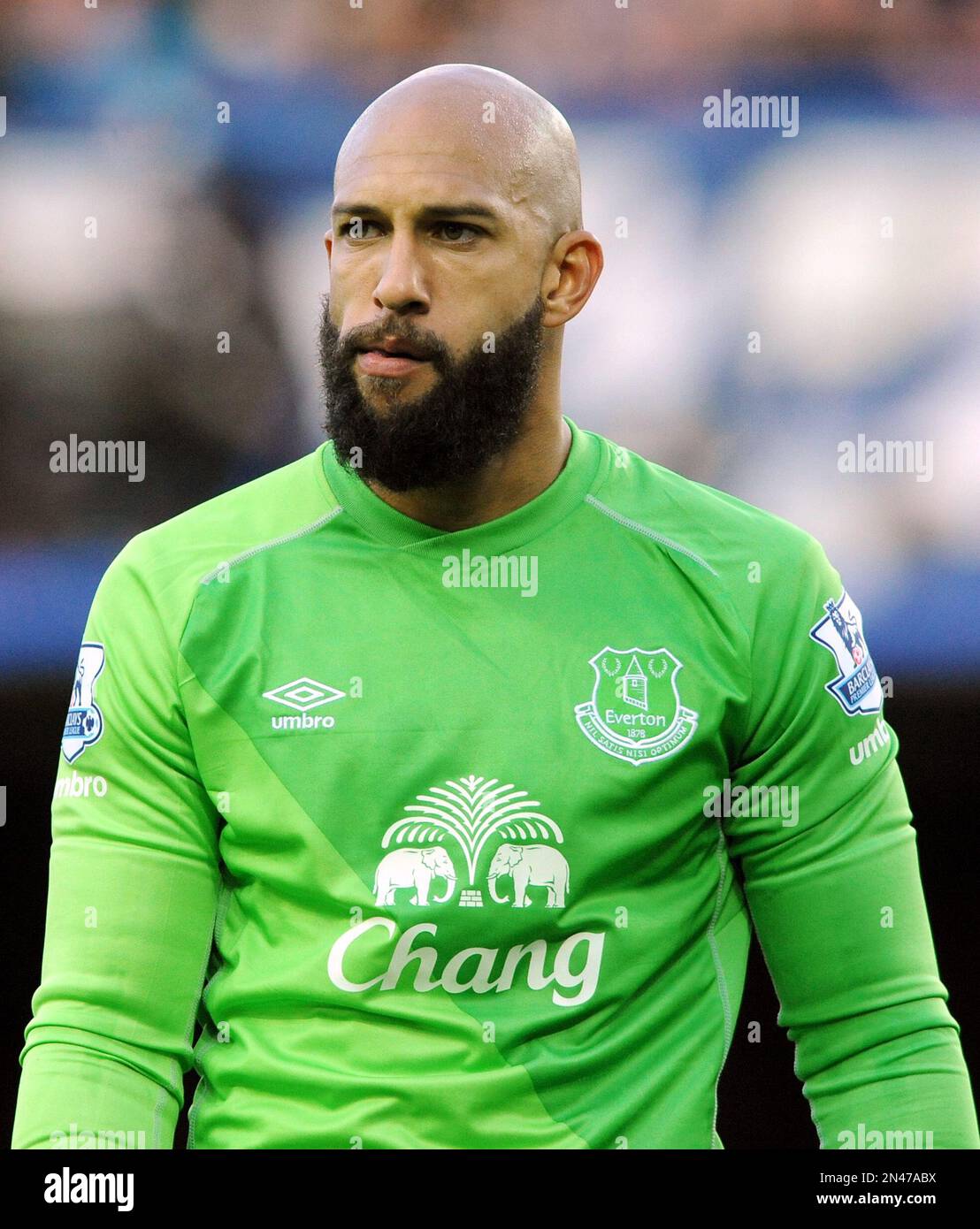 Everton's Tim Howard during the English Premier League soccer match ...