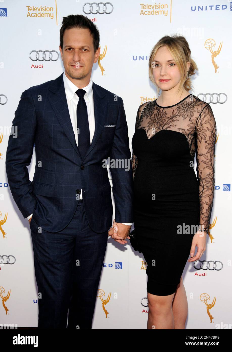 Actor Josh Charles and his wife Sophie pose together at the 66th Emmy ...