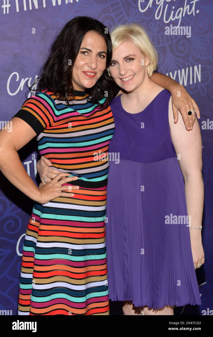 Jenni Konner, left, and Lena Dunham arrive at Variety and Women in Film ...