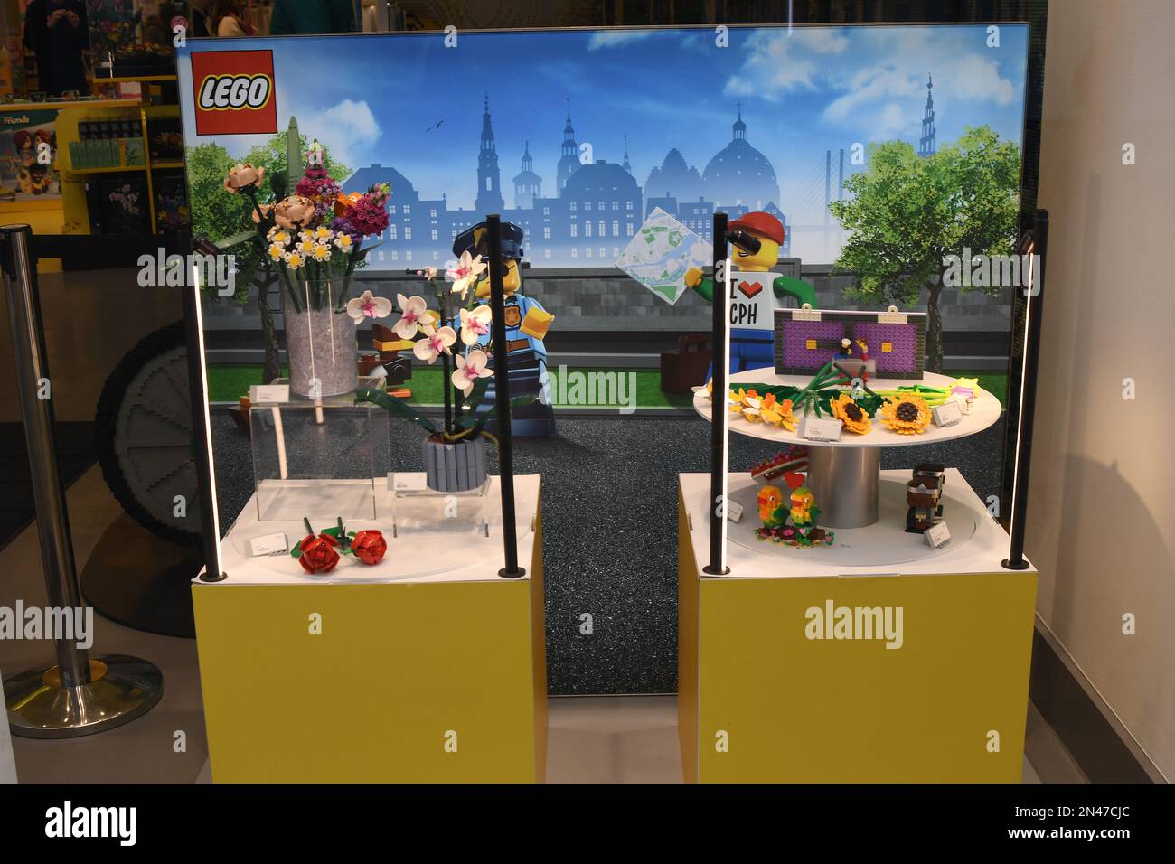 Copenhagen/Denmark/08 February 2023/ Lego bricks store on stroeget on ...