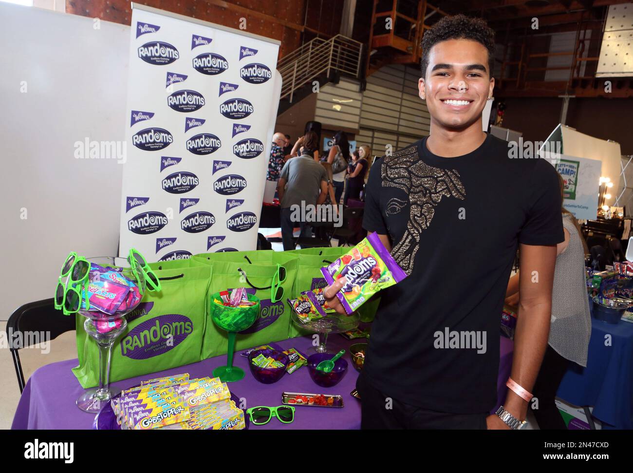 Randy Jackson Jr. visits the WONKA Randoms candy bar at an Emmy Awards gift suite on Saturday ...