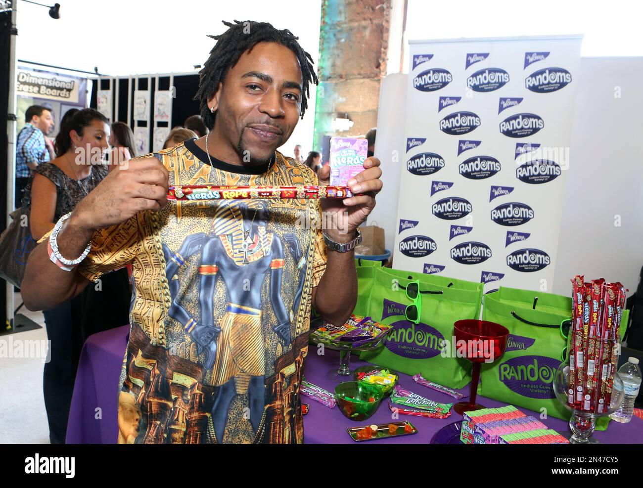 Actor Ken Lawson visits the WONKA Randoms candy bar at an Emmy Awards ...