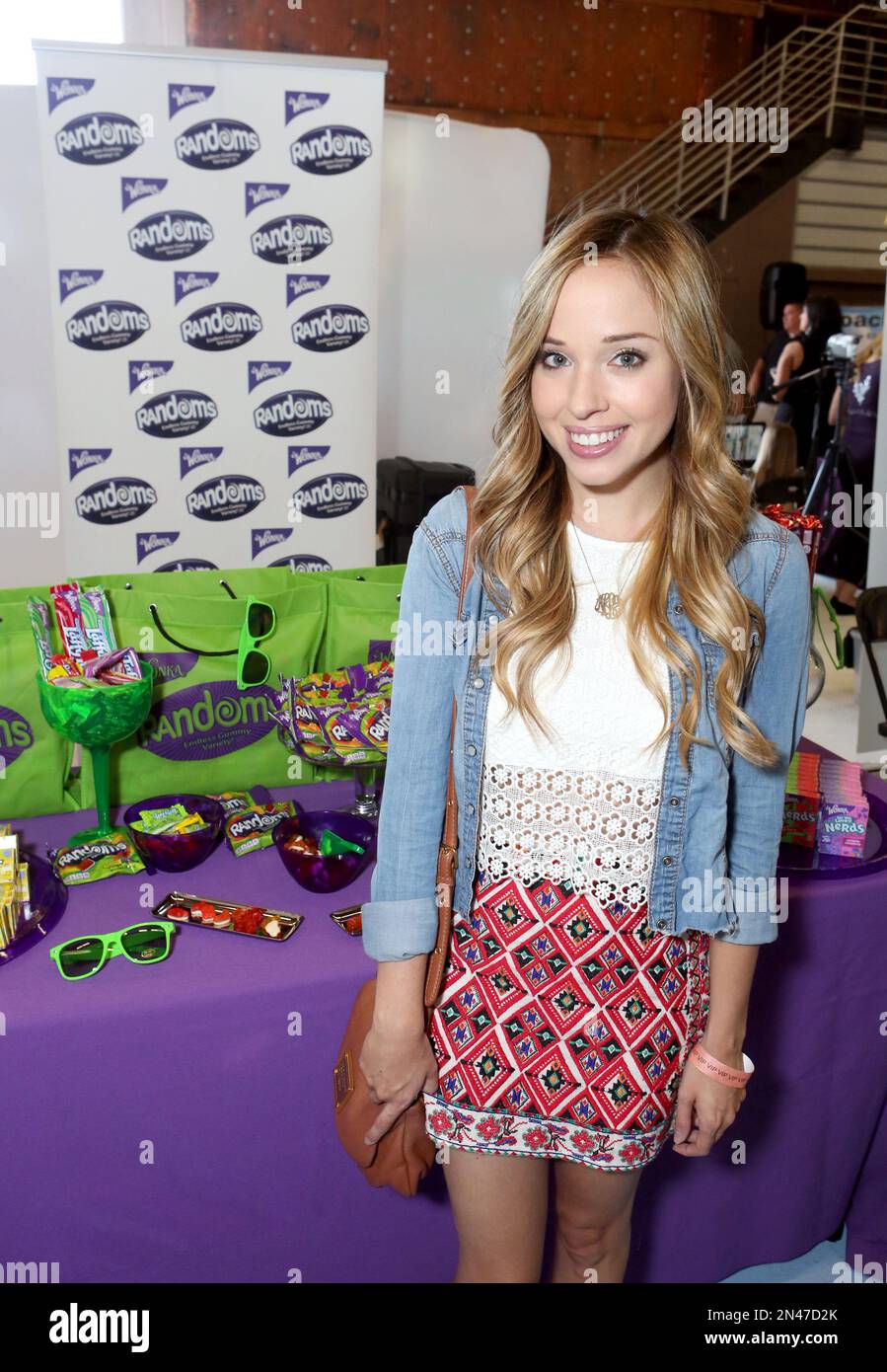 Actress Natalie Lander visits the WONKA Randoms candy bar at an Emmy ...
