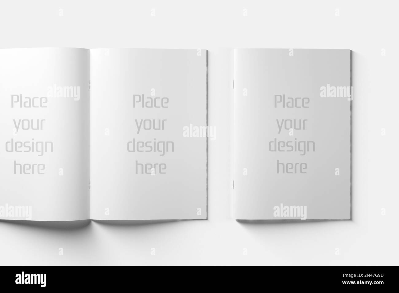 A4 Advertising Magazine Brochure Mockup 3D Rendering White Background ...