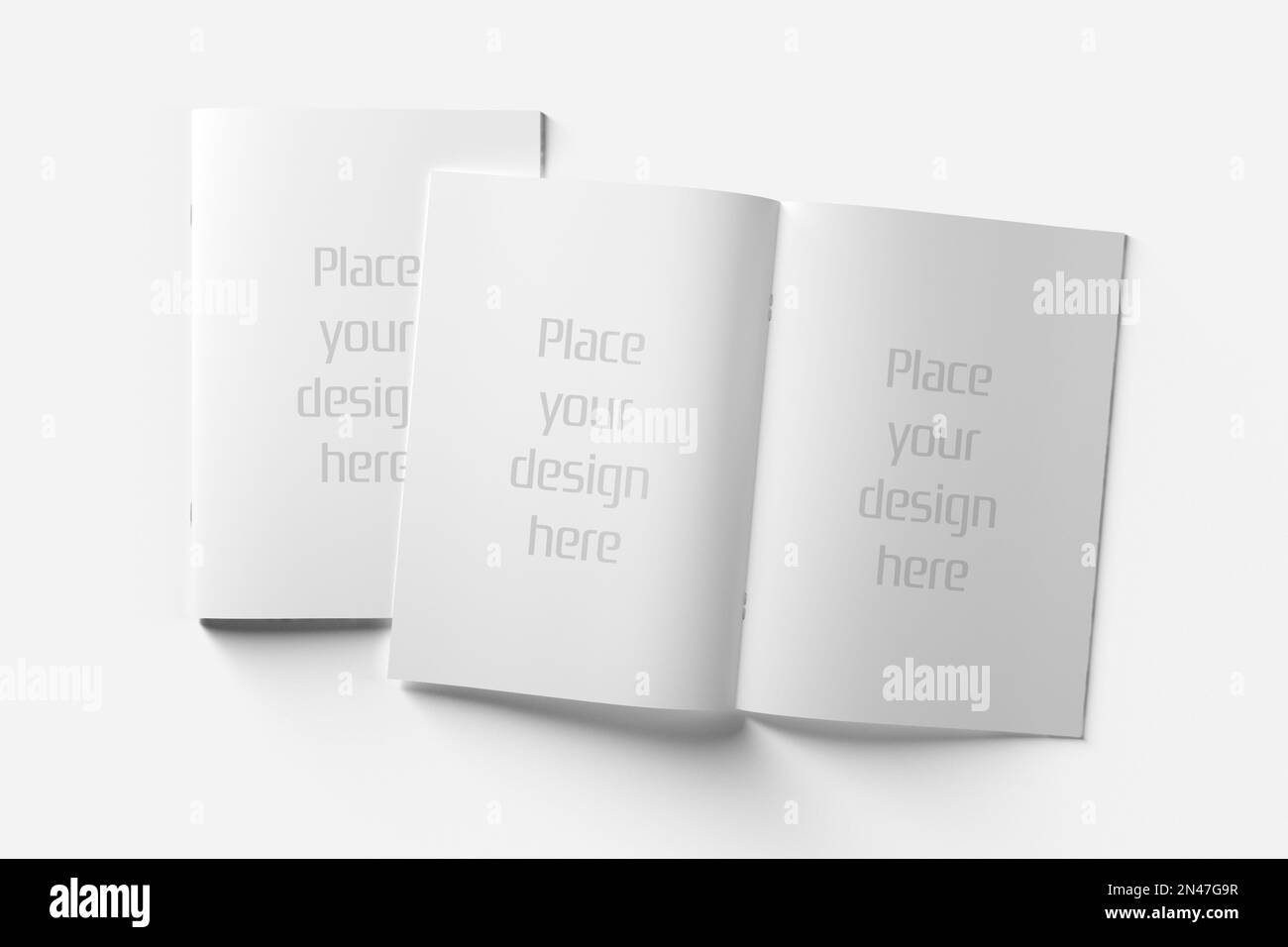 A4 Advertising Magazine Brochure Mockup 3D Rendering White Background ...