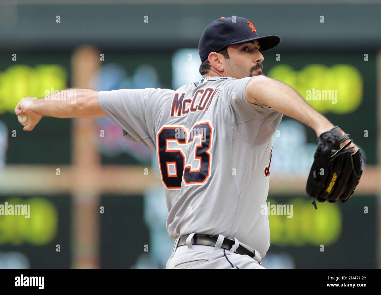 Detroit Tigers relief pitcher Patrick McCoy throws against the ...