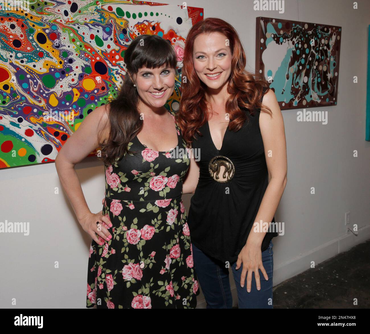 Andrea Fellers and Anna Easteden attend the This Way & That Art Exhibit ...