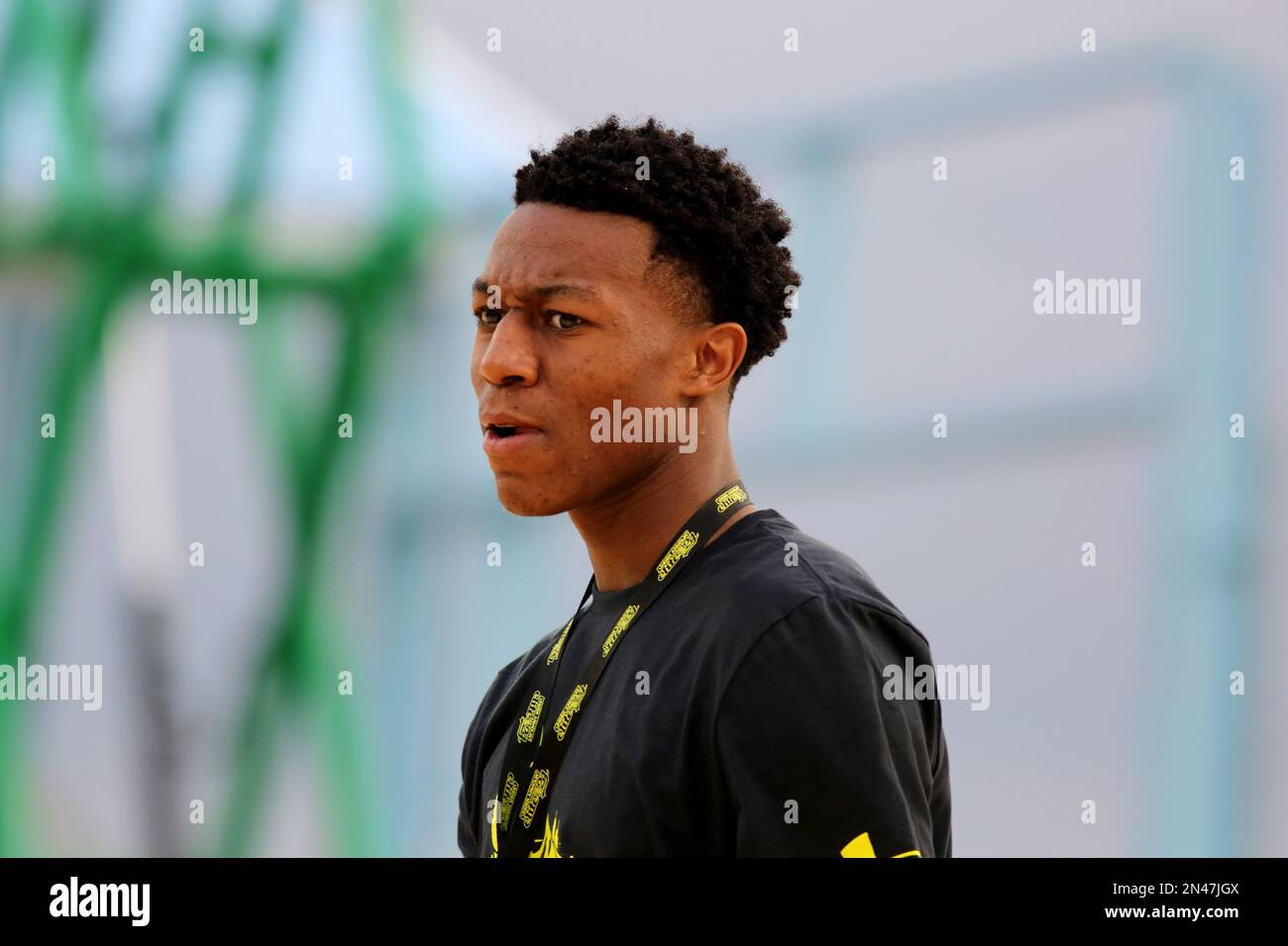 Tyus Battle of St. Bernard's is introduced before the Under Armour ...