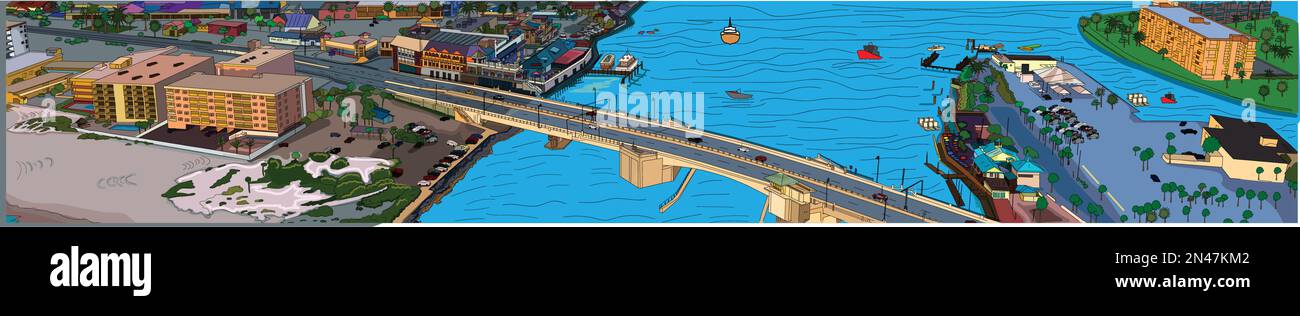 Road bridge aerial view Stock Vector Images - Alamy
