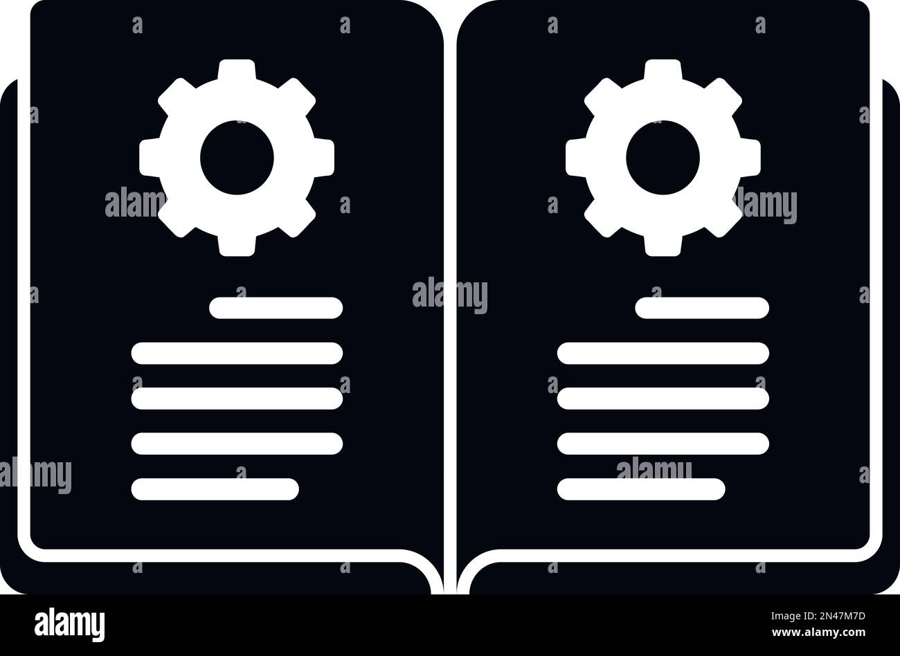Open technical book icon simple vector. Paper manual. Help project ...