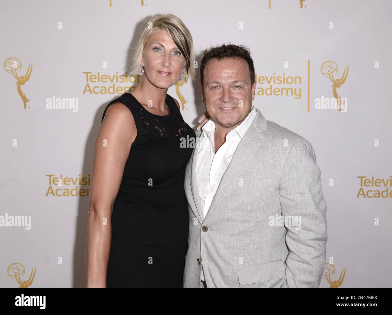Christine Oakes, left, and Chad Oakes arrive at the Television Academy ...