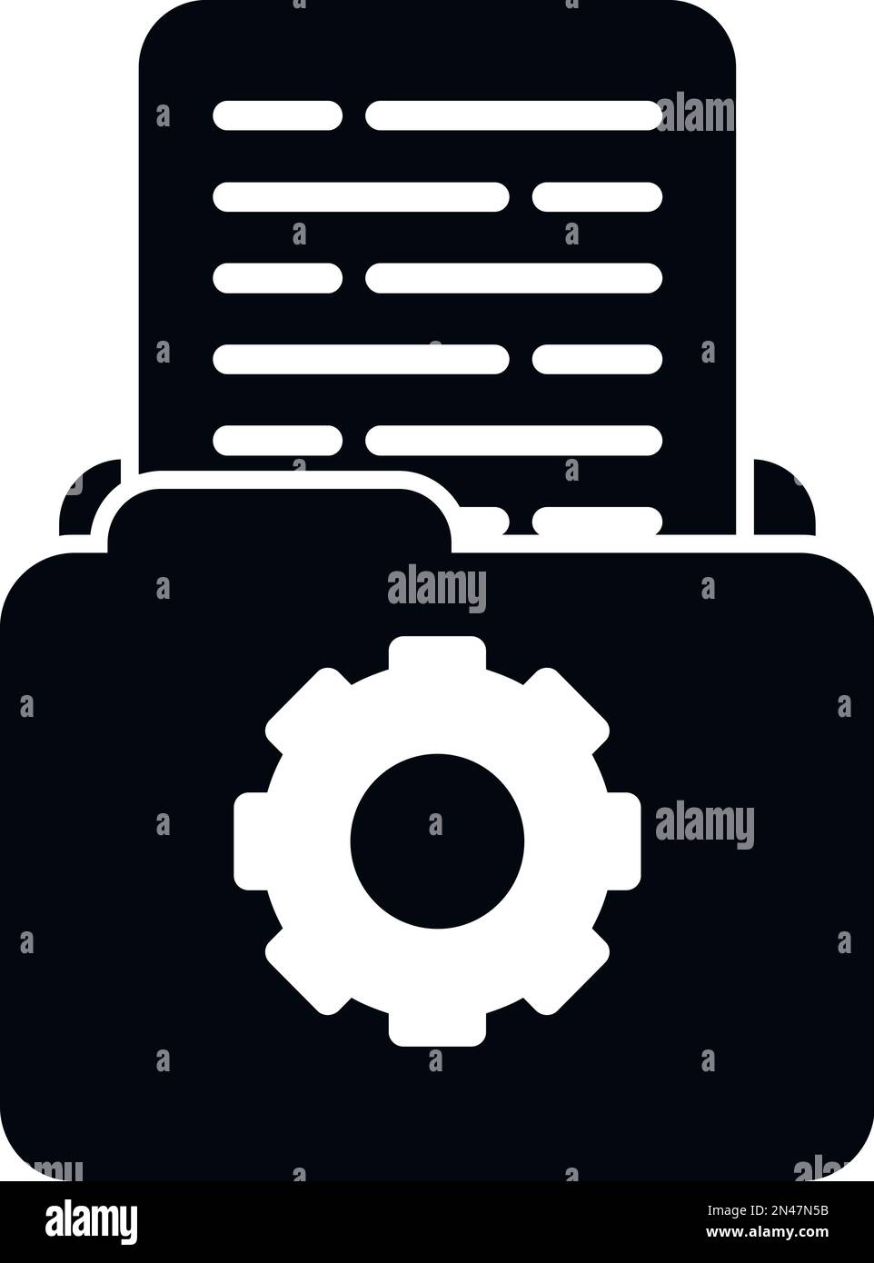 Mail gear folder icon simple vector. Page report. Help project Stock ...